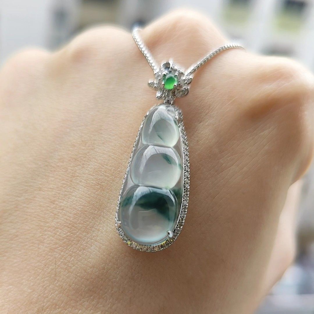 Type A Burmese Jade Jadeite 18k Gold & Diamonds Jade Melon Pendent ...