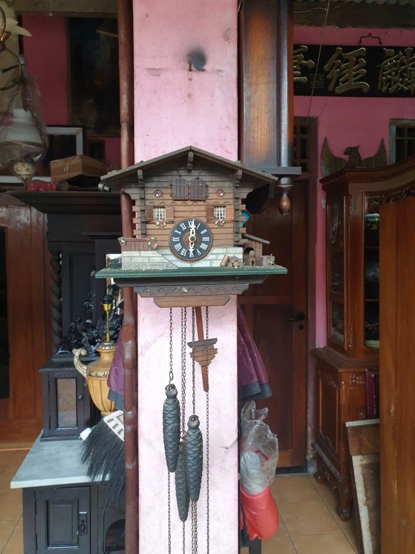 jam kikuk cuckoo clock melody 3 bandul manual masih berfungsi normal ...