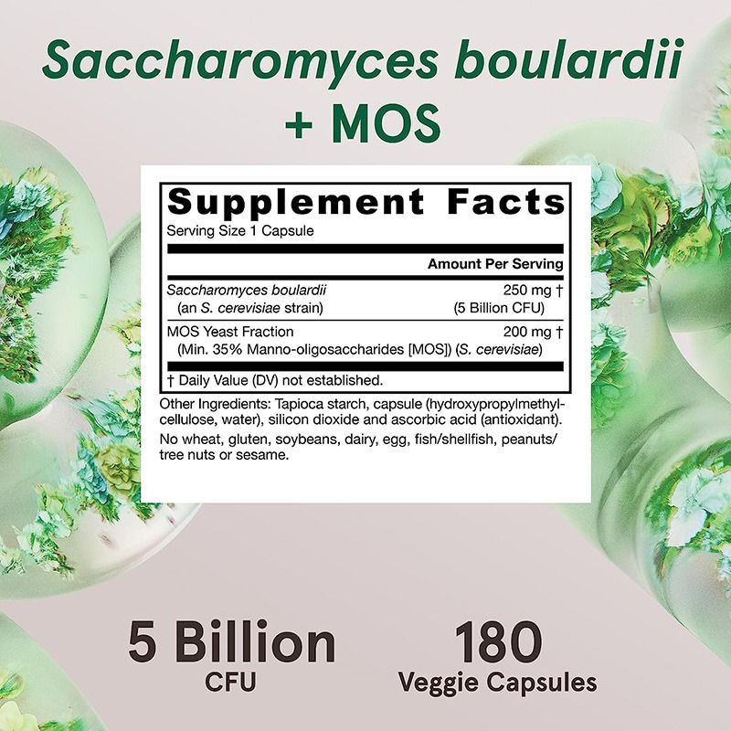 Jarrow Formulas Saccharomyces Boulardii + MOS - 5 Billion CFU ...