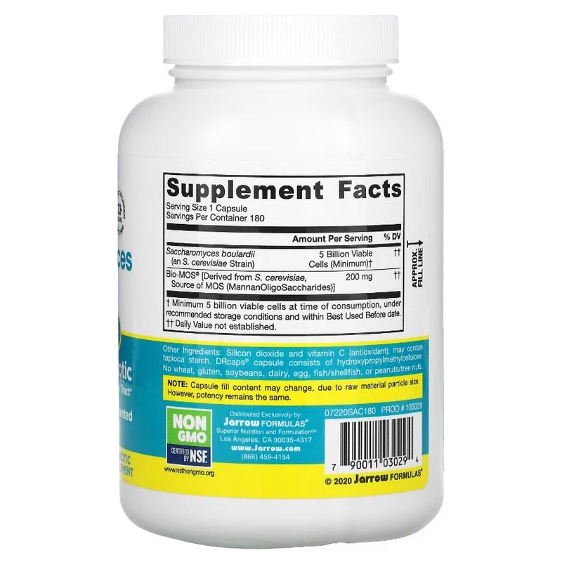Jarrow Formulas Saccharomyces Boulardii + MOS - 5 Billion CFU ...