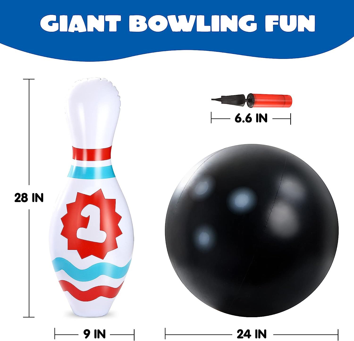 JOYIN Giant Inflatable Bowling Set for Kids and Adults Get-Together ...