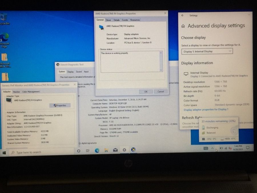 Laptop HP 14s-dk0xxx AMD A4 VGA Radeon R4 SSD Slim Mulus, Elektronik ...