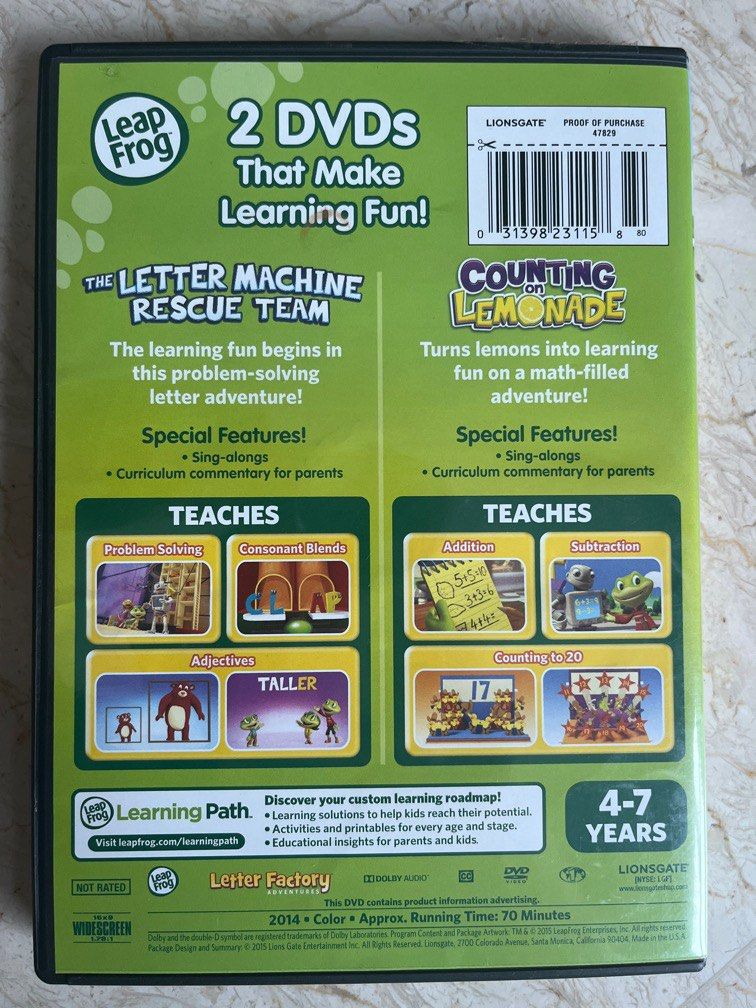 Leapfrog DVD Learning Set, Hobbies & Toys, Music & Media, CDs & DVDs on Carousell