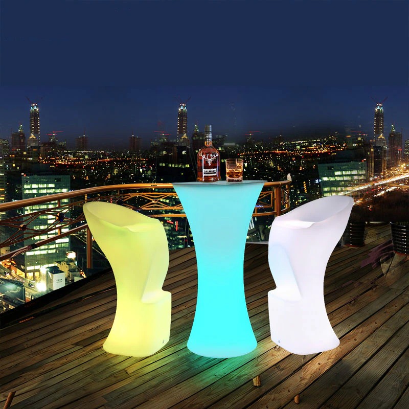 Led bar furniture rgb color changing nightclub pub chairs and tables ...