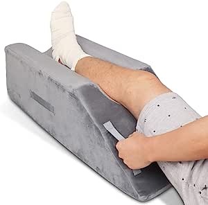 Leg Elevation Wedge Support Pillow with Handles for Post Knee or Ankle ...