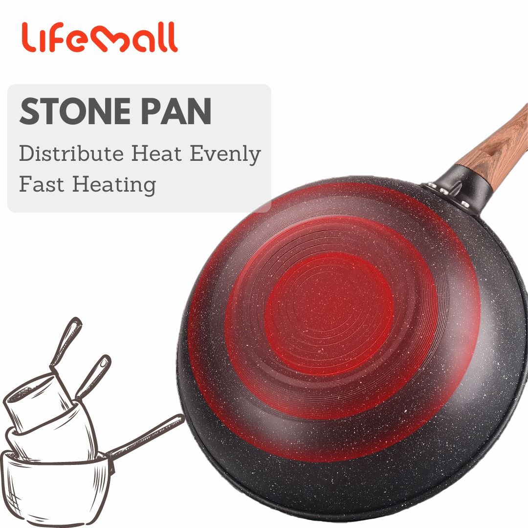 LifeMall - 32cm Non-Stick Frying Pan/ Stone Pan/ Cooking Pots Woks ...