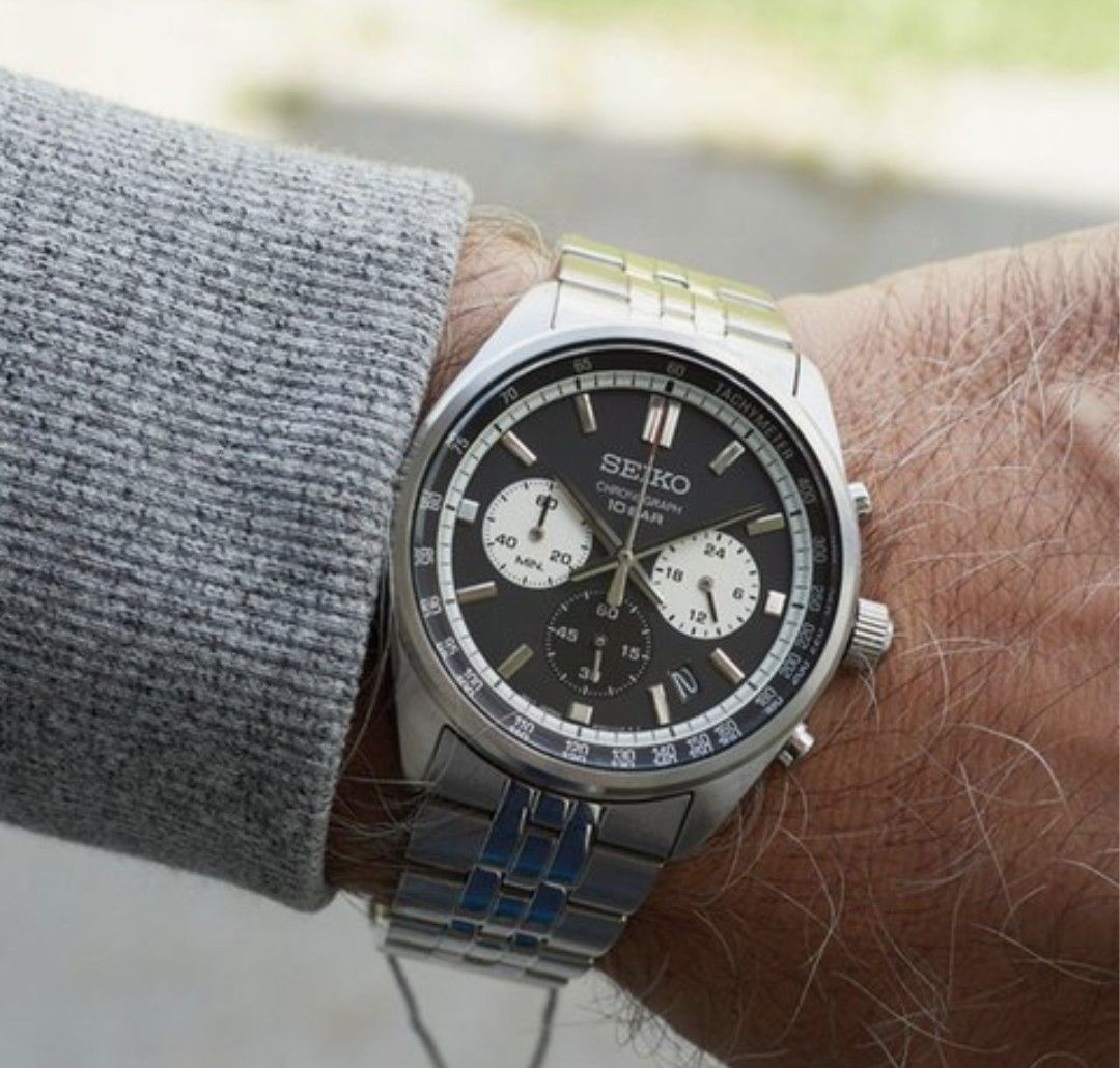 *Lowest Price*Seiko SSB429 Men's Chronograph Black Dial Stainless Steel ...