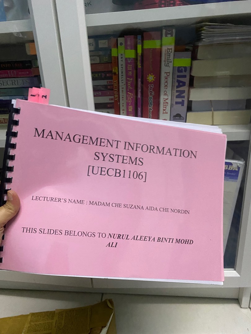 Management Information Systems Lectures Notes Hobbies And Toys Books And Magazines Assessment