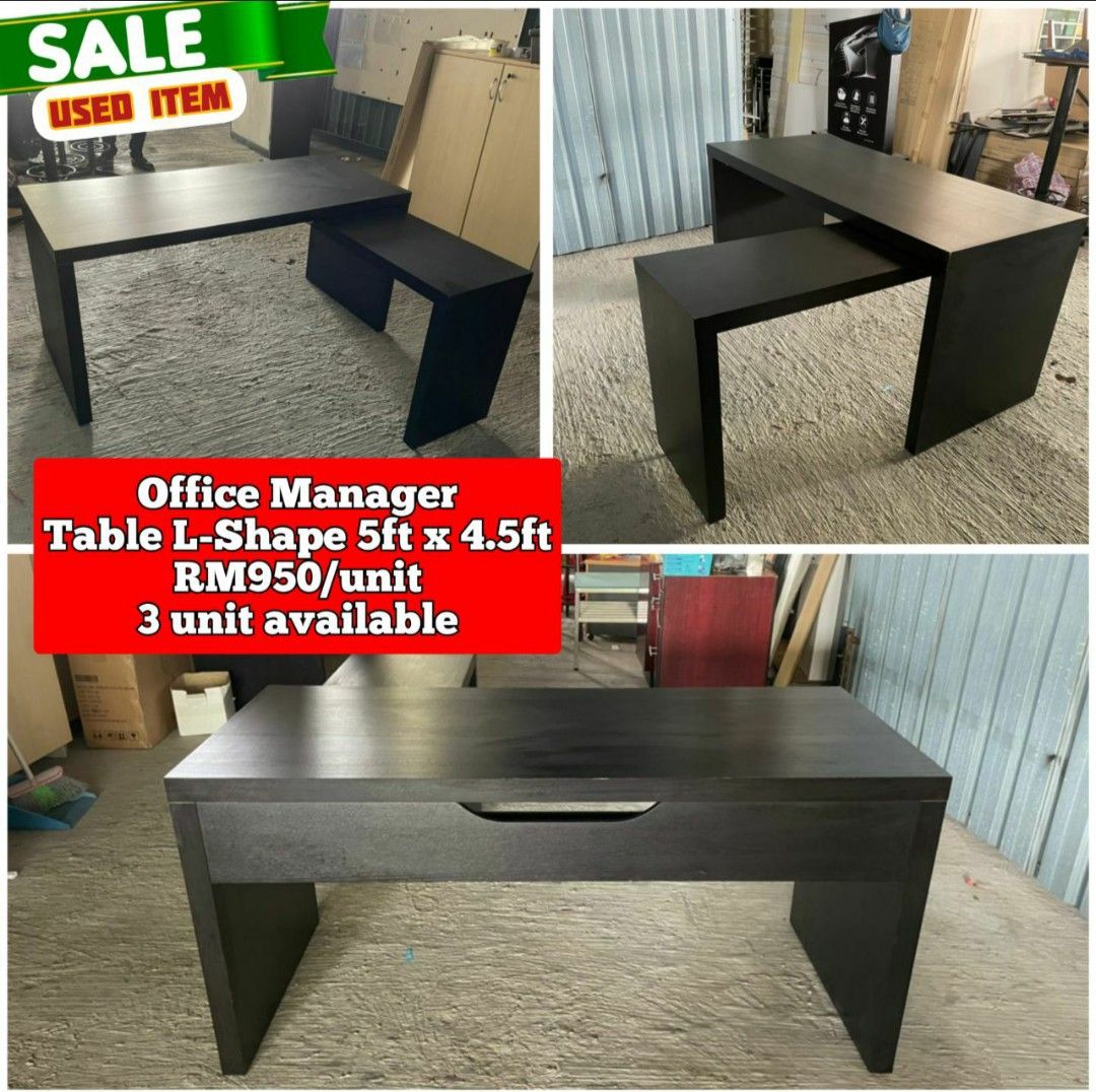 Manager Table L shape SALE !, Furniture & Home Living, Furniture ...