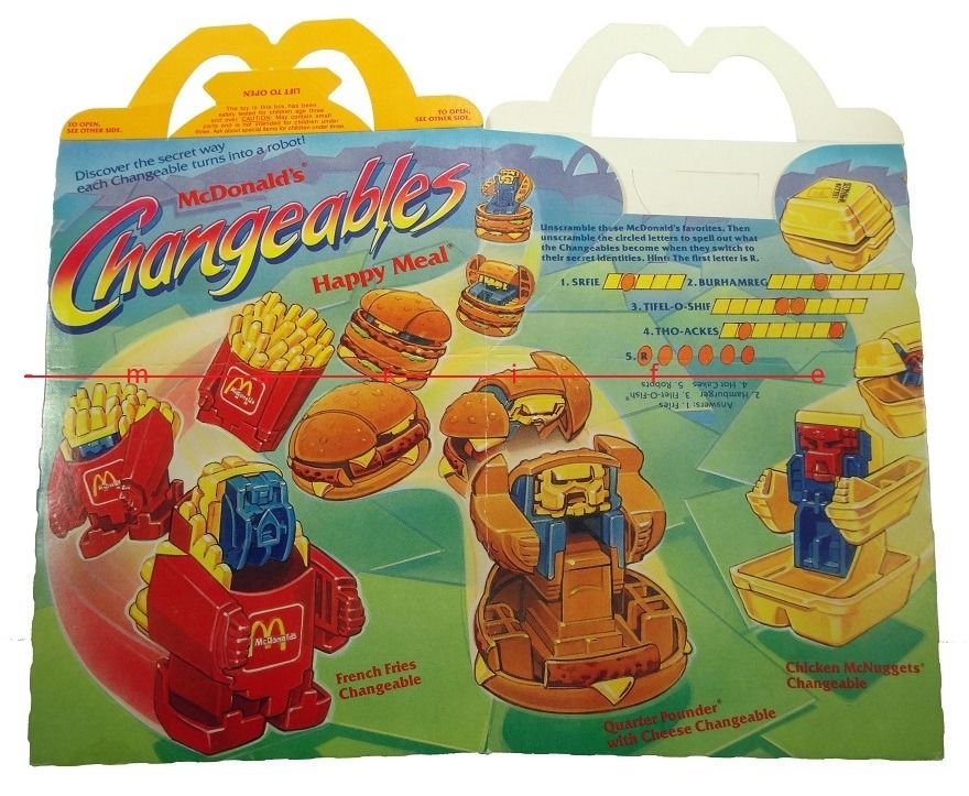 mcdonald big mac mc dino changeable transformers happy meals toys VT ...