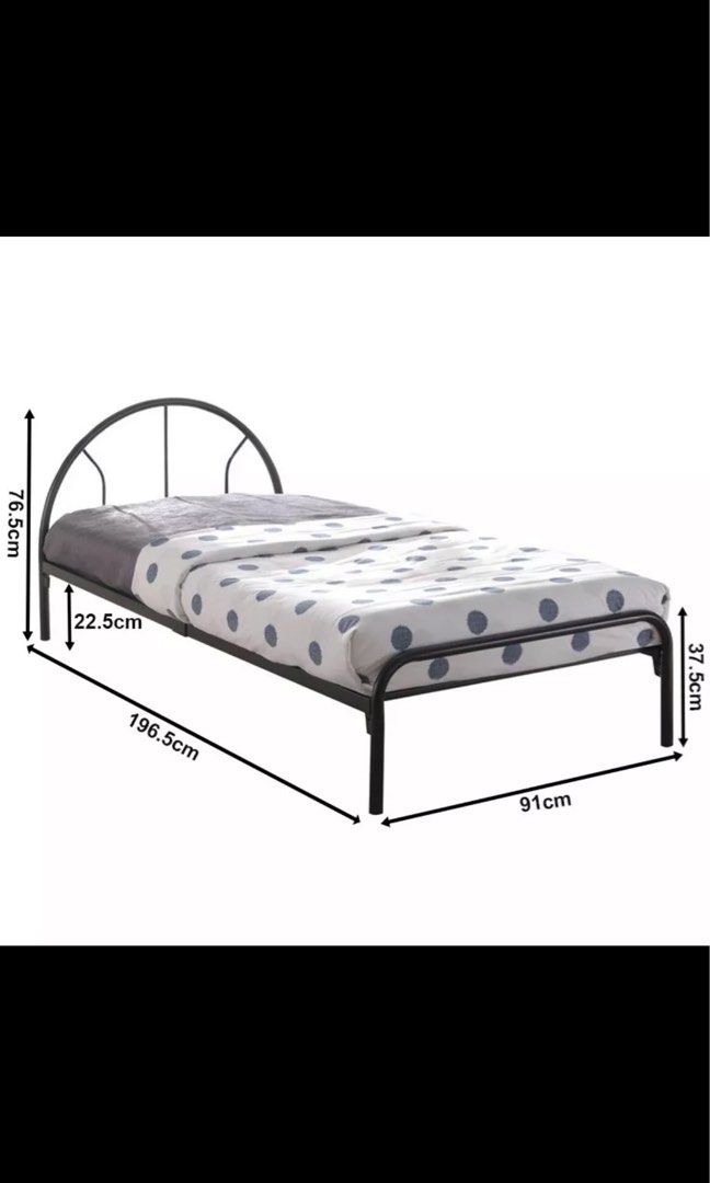 Metal single bed frame, Furniture & Home Living, Furniture, Bed Frames ...