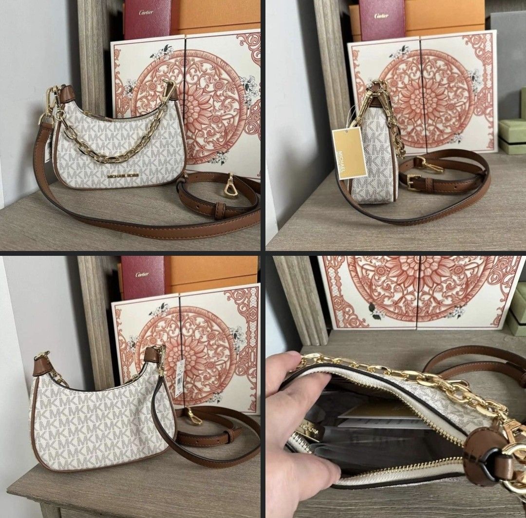 Michael Kors Cora Mini Zip Pouchette Crossbody, Women's Fashion, Bags ...