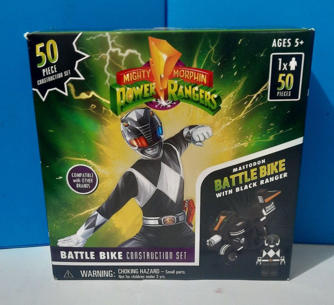 Mighty Morphin Power Rangers Battle Bike Construction Set Black Ranger ...