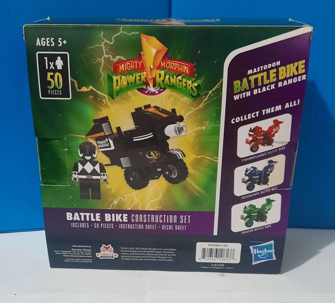Mighty Morphin Power Rangers Battle Bike Construction Set Black Ranger ...