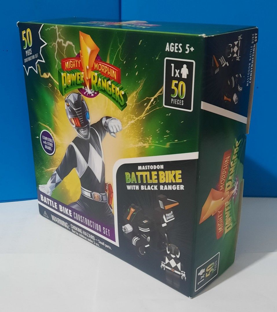 Mighty Morphin Power Rangers Battle Bike Construction Set Black Ranger ...