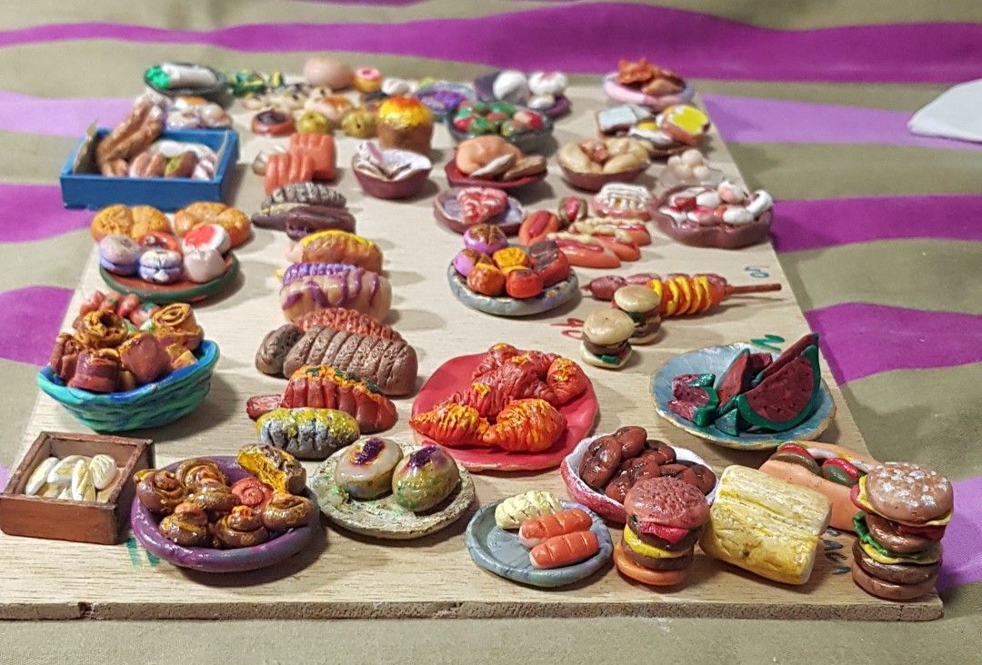 Miniature food breads pastries clay toy on Carousell