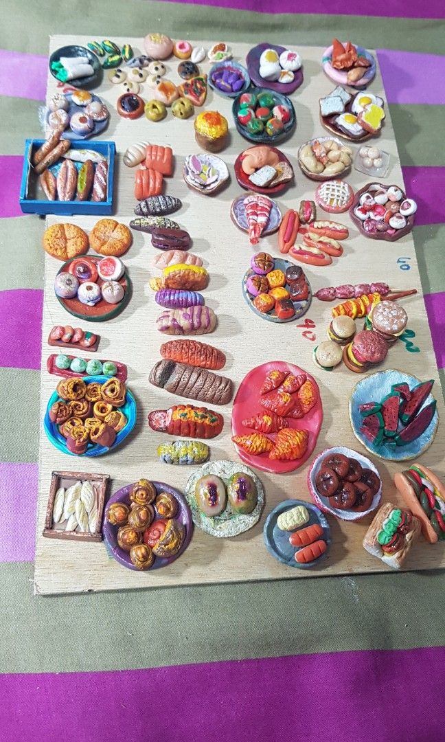 Miniature food breads pastries clay toy on Carousell
