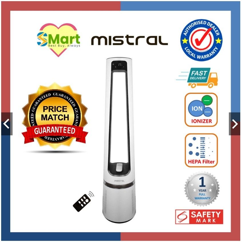Mistral Bladeless Fan with Air Purifier & Remote Control [MBFAP500 ...