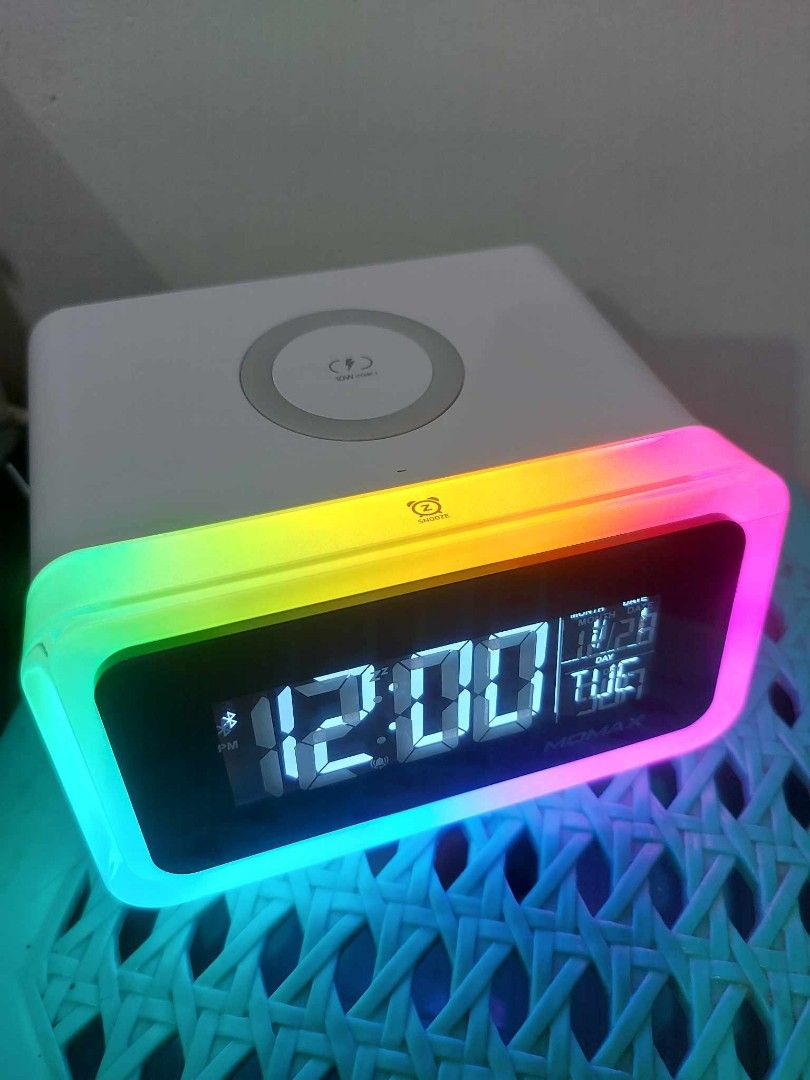 Momax QClock 2 Bluetooth Speaker, LCD Digital Alarm Clock and Wireless ...