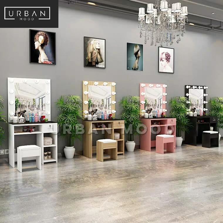 MOULIN Hollywood Spotlight Dressing Table, Furniture & Home Living ...