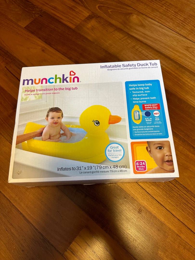 Munchkin Inflatable Safety Duck Bath Tub, Babies & Kids, Bathing ...