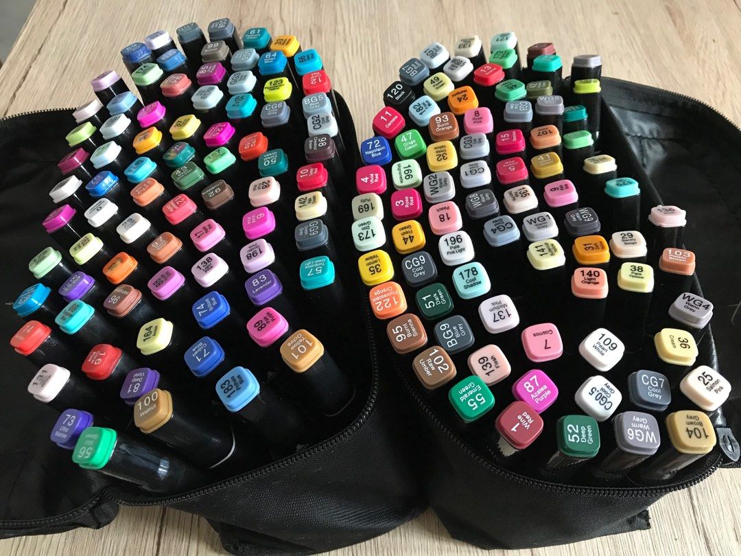 TouchCool alcohol markers 160 pcs., Hobbies & Toys, Stationary & Craft ...