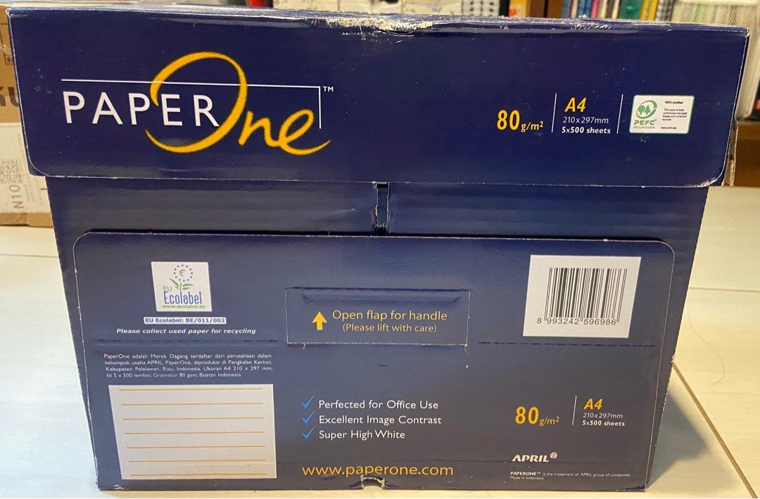 New Standard 80gsm Paper One Brand Printing Paper unopened 3 Complete ...