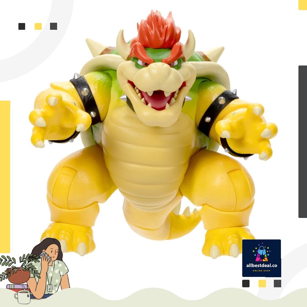 Nintendo Super Mario Movie Fire Breathing Bowser Play Figure, 7 ...