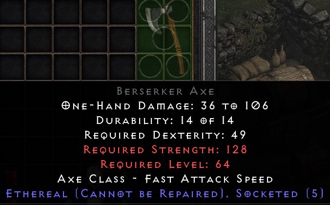 (Non-Ladder) Ethereal 5 socketed Berserker Axe. D2R, Video Gaming ...