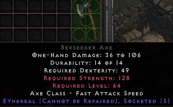 (Non-Ladder) Ethereal 5 socketed Berserker Axe. D2R, Video Gaming ...