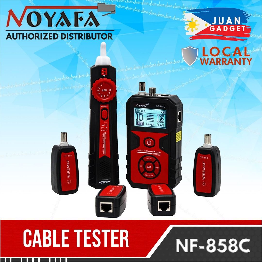 Noyafa NF-858C Wire Tracker LCD Cable Tester RJ11 RJ45 BNC VFL Mic USB ...