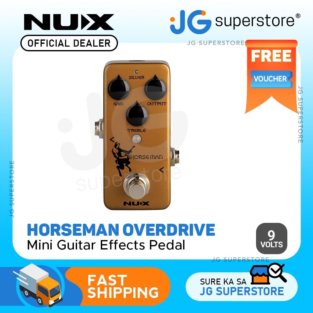 NUX Horseman Overdrive Mini Guitar Effects Pedal with Treble / Gain ...