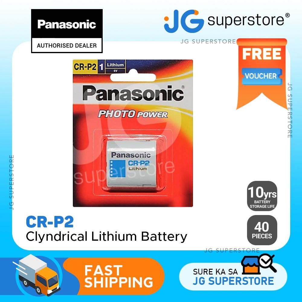 Panasonic CR-P2 Photo Power Cylindrical Lithium Battery 6V with 10 ...