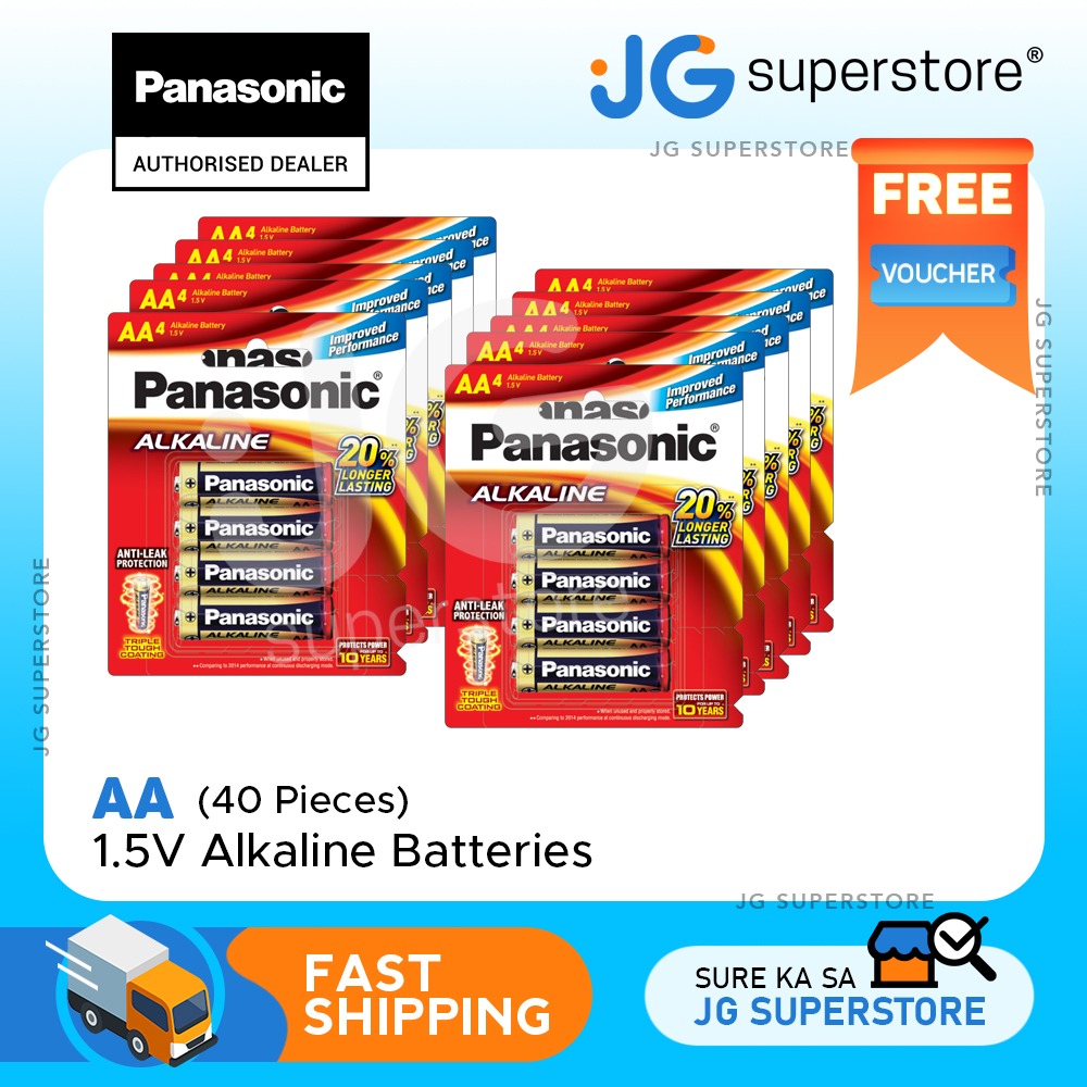 Panasonic LR6T/4B AA x4 Alkaline Batteries 1.5V Battery (PACK OF 10 ...