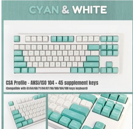 PBT Double Shot Keycap Set (149 Keys) - CSA Profile - Compatible with ...