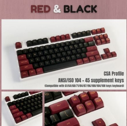PBT Double Shot Keycap Set (149 Keys) - CSA Profile - Compatible with ...