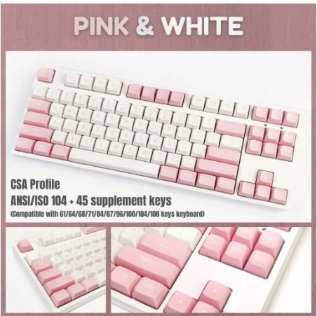 PBT Double Shot Keycap Set (149 Keys) - CSA Profile - Compatible with ...