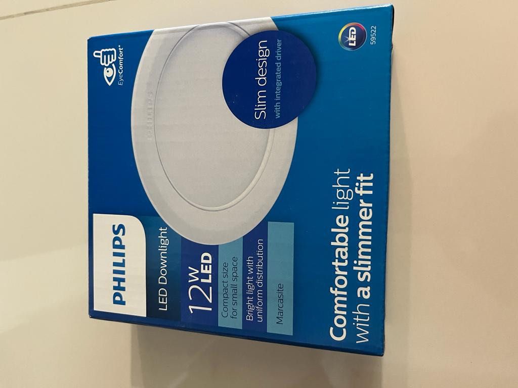 Philip 12W LED Downlight Circular, Furniture & Home Living, Lighting ...