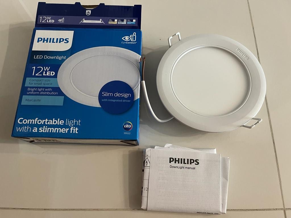 Philip 12W LED Downlight Circular, Furniture & Home Living, Lighting ...