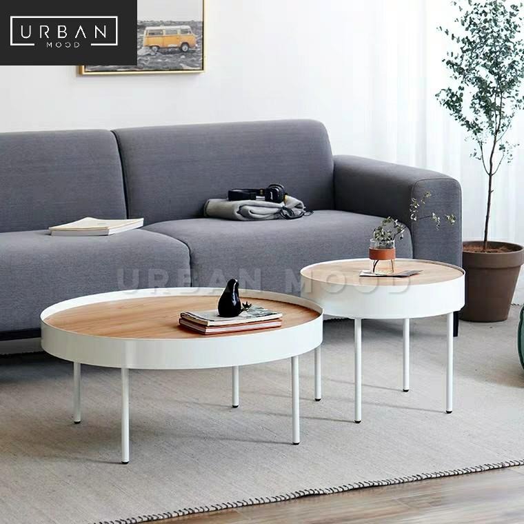 RIVER Scandinavian Round Coffee Table, Furniture & Home Living ...