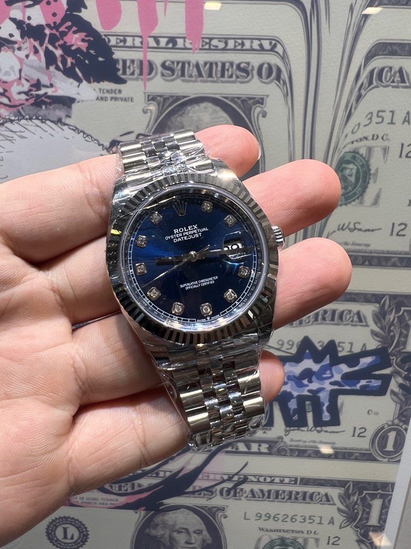 Rolex Datejust 126334 10 point diamond blue, Luxury, Watches on Carousell