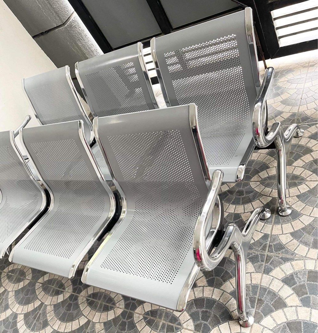 ‼️RUSH SALE, NEGOTIABLE‼️ STEEL GANG CHAIRS (3-seater) on Carousell