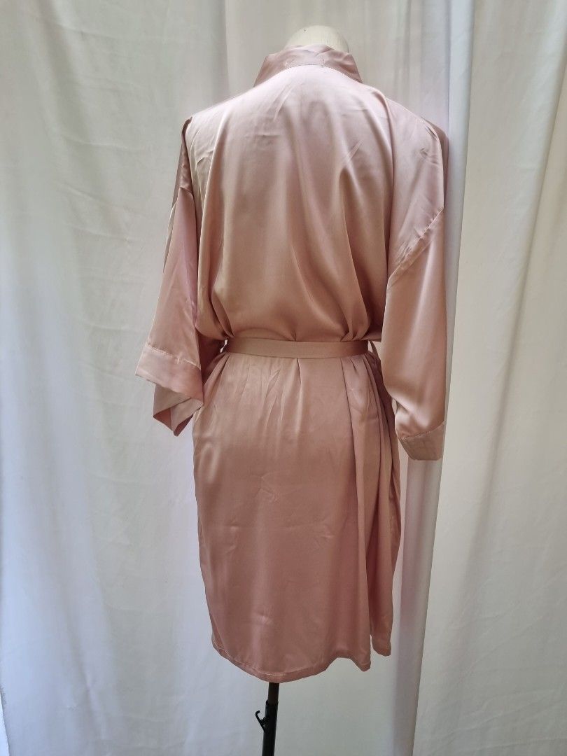 Satin light pink Robe, Women's Fashion, Undergarments & Loungewear on ...