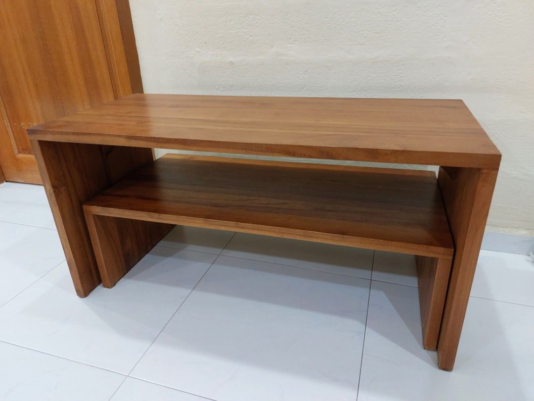Scanteak Plank nesting bench set, Furniture & Home Living, Furniture ...