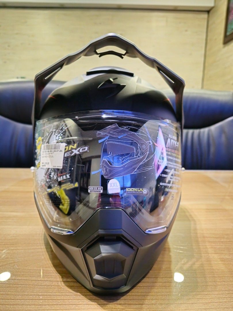 SCORPION EXO ADX-1 HORIZON MATT BLACK NEON HELMET, Motorbikes on Carousell