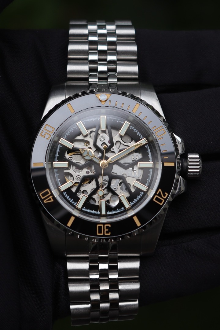 No Seiko Logo Mod Skeleton Submariner Mens Watch, Men's Fashion ...