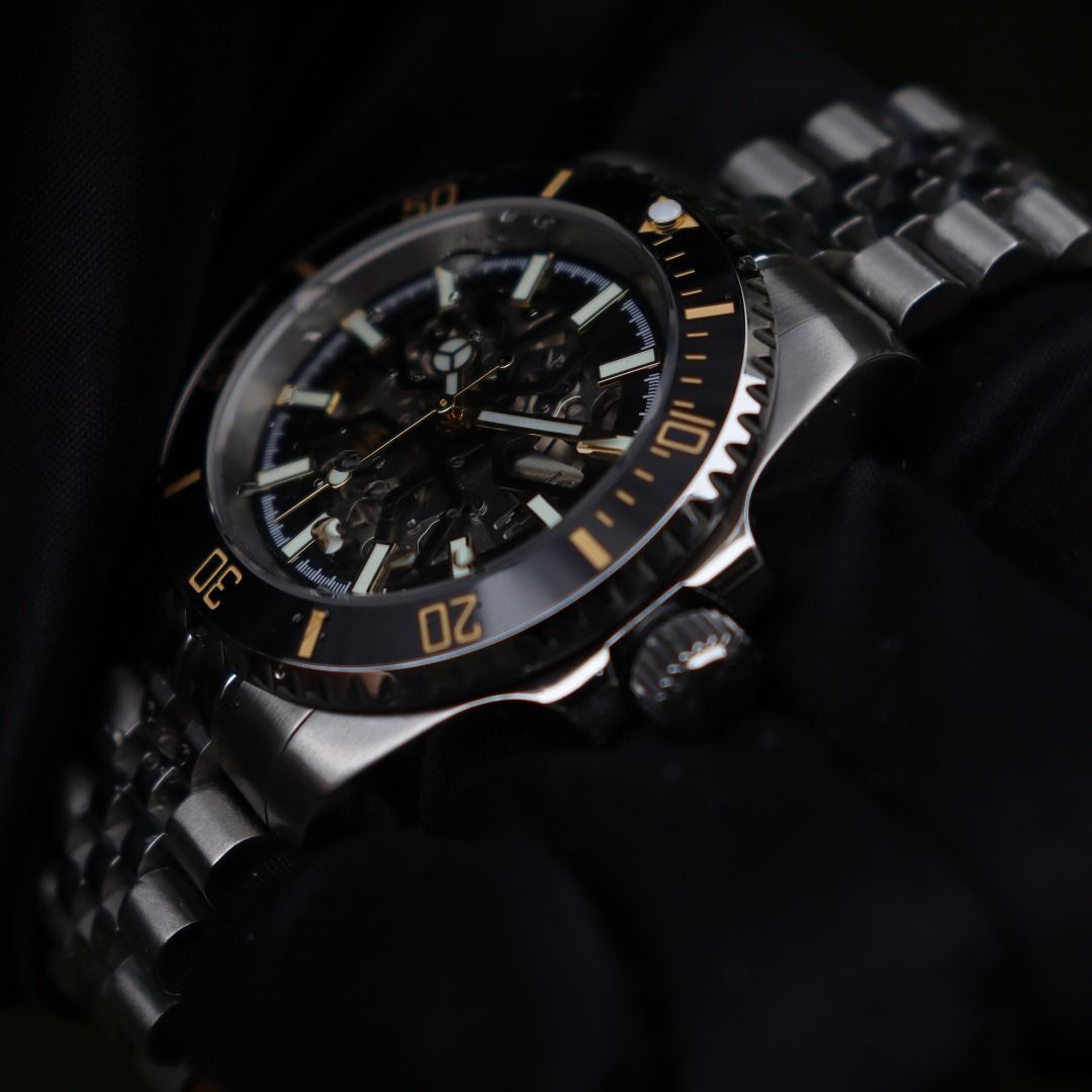No Seiko Logo Mod Skeleton Submariner Mens Watch, Men's Fashion ...