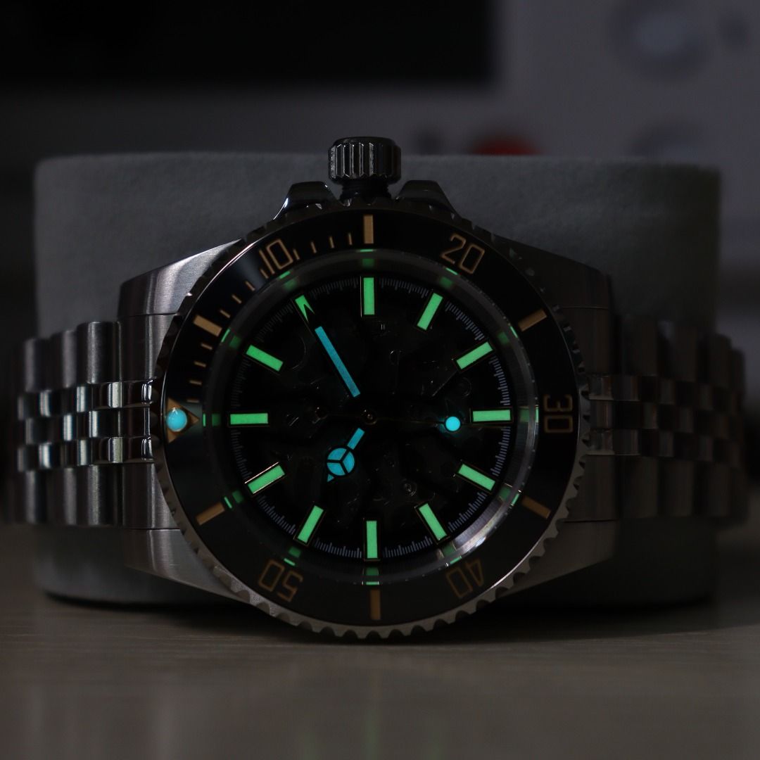 No Seiko Logo Mod Skeleton Submariner Mens Watch, Men's Fashion ...