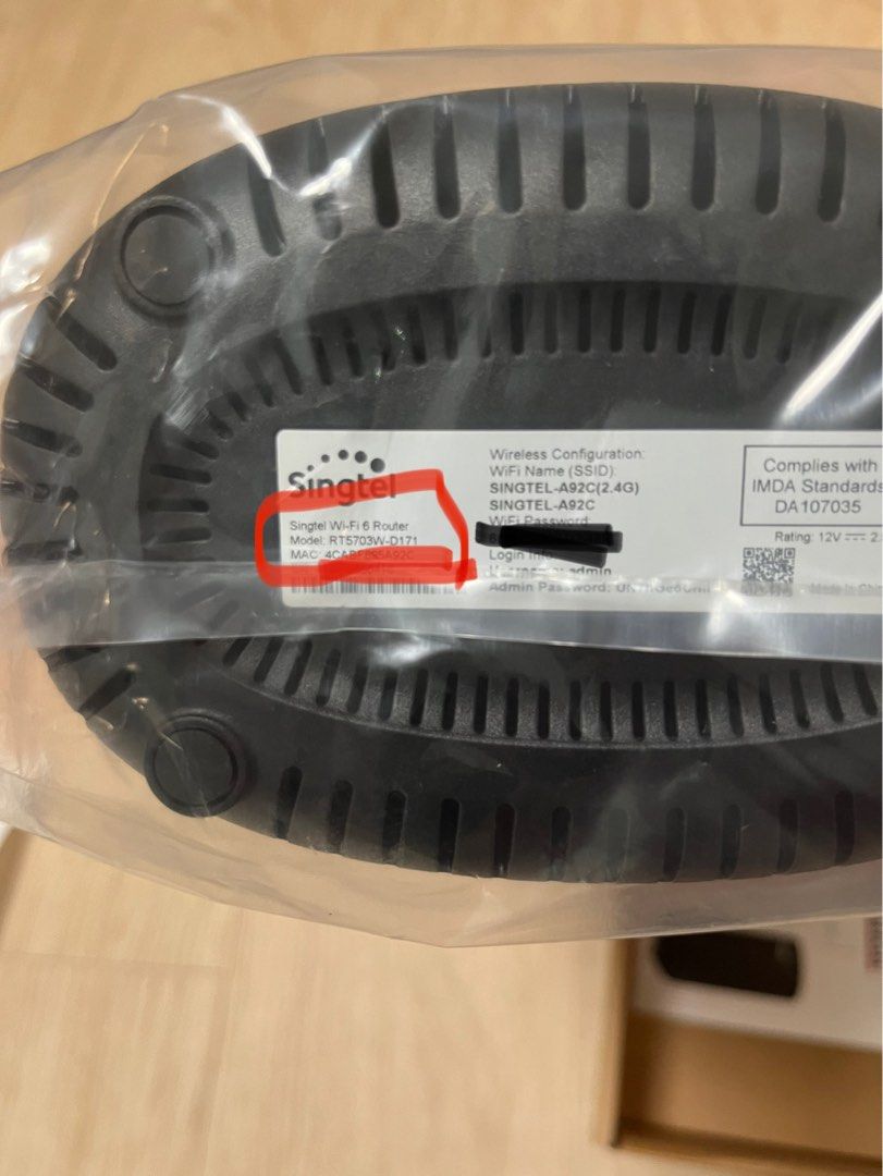 Singtel WiFi 6 Router RT5703W-D171, Computers & Tech, Parts ...