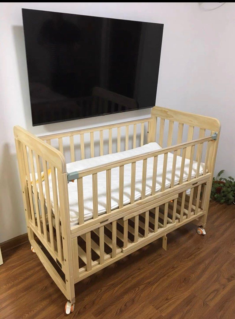 Solid wood crib, Babies & Kids, Baby Nursery & Kids Furniture, Cots ...